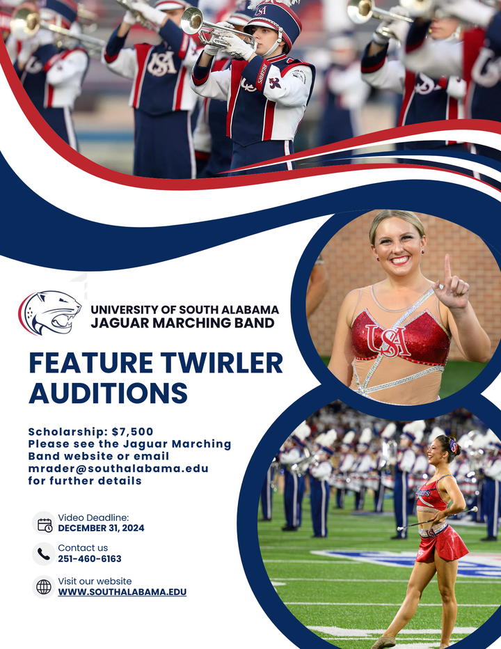 University of South Alabama Feature Twirler Auditions | Twirlmate